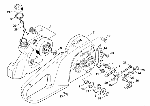 Stihl MSE 180 C Electric Chainsaw (MSE 180 C) Parts Diagram, Handle housing