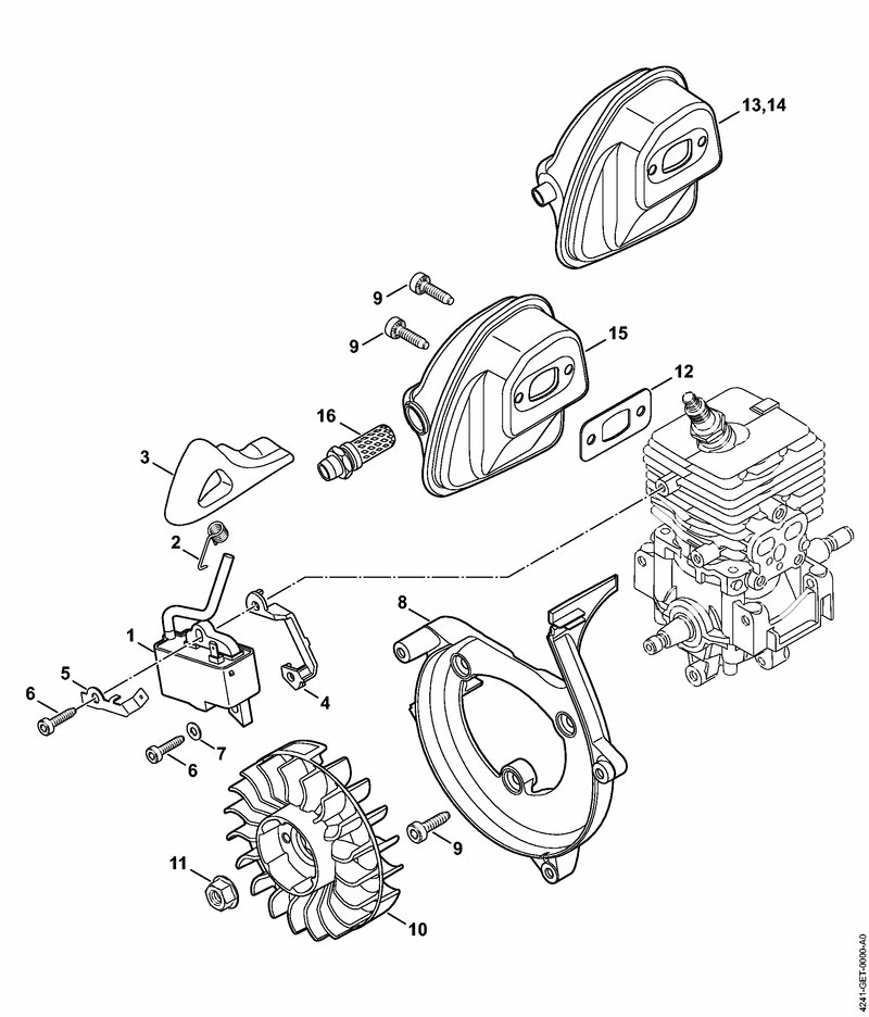 Stihl BR 200 Backpack Blower (BR 200) Parts Diagram, B IGNITION