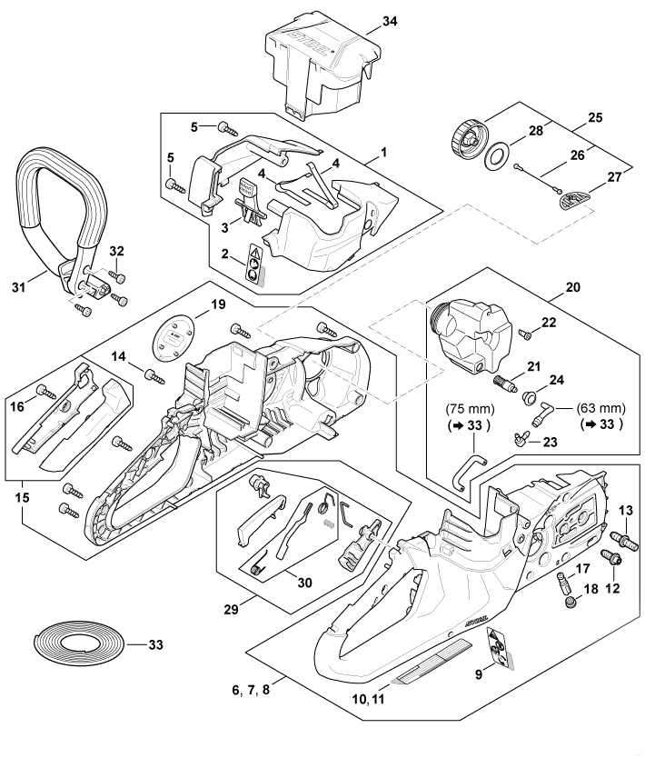 Stihl Msa 60 0 C B Cordless Chainsaw Msa 60 0 C B Parts Diagram