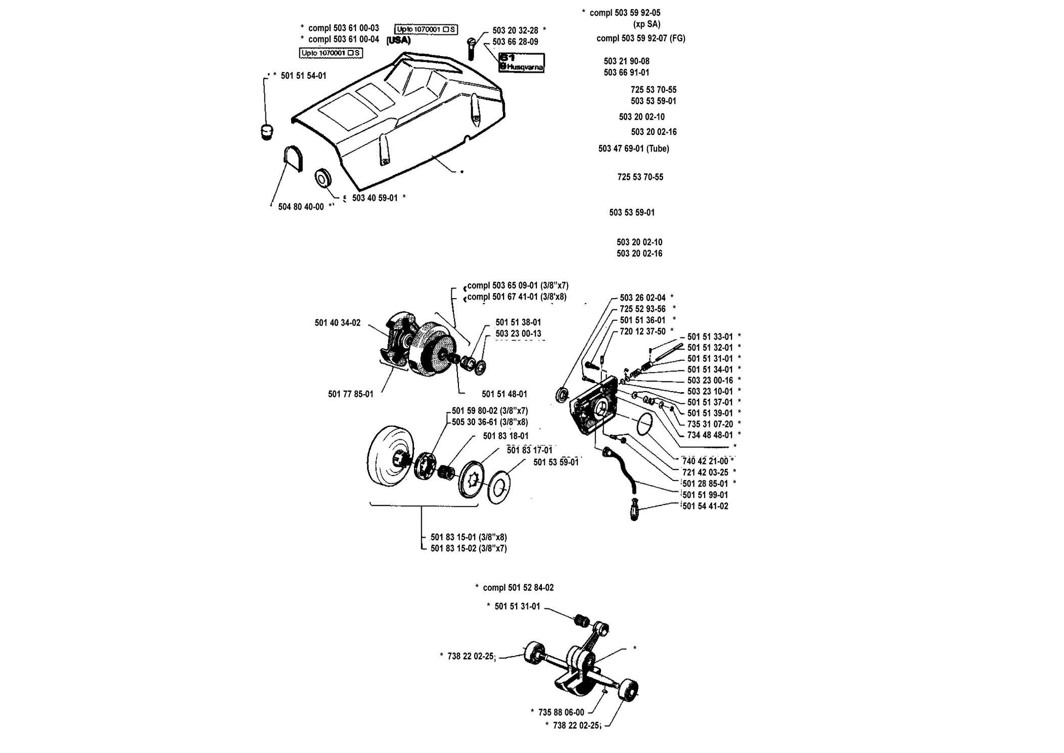 Husqvarna 61 Chainsaw Parts and Spares