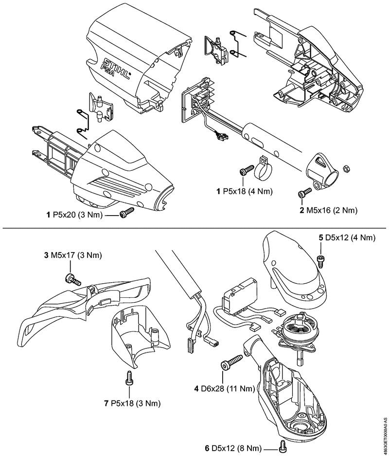 Stihl FSA 90 Cordless Brushcutter (FSA 90) Parts Diagram, H TIGHTENING ...