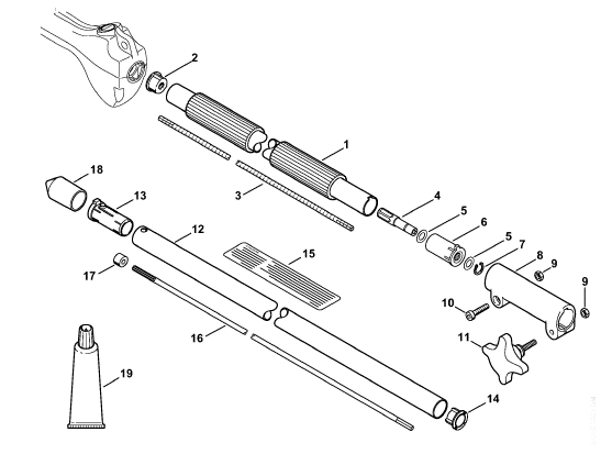 Stihl HT 56C Pole Pruner (HT56C) Parts Diagram, Drive Tube Assembly