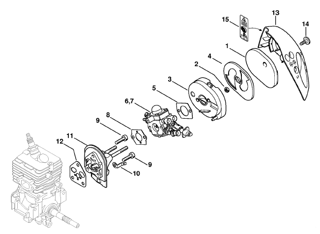 Stihl FS 50 Brushcutter (FS50C-E) Parts Diagram, Air filter, Spacer flange