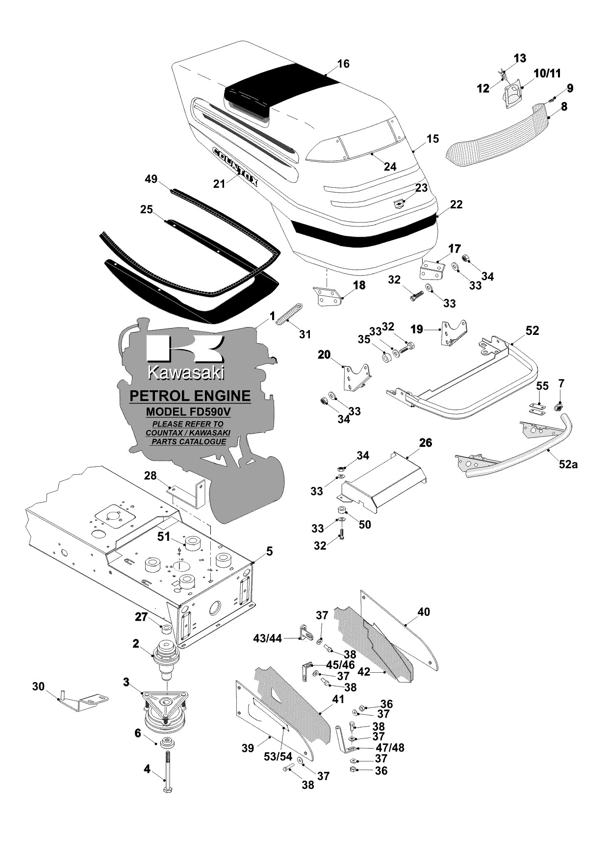 Countax K Series K1850 Lawn Tractor 2003 (2003) Parts Diagram, Page 1
