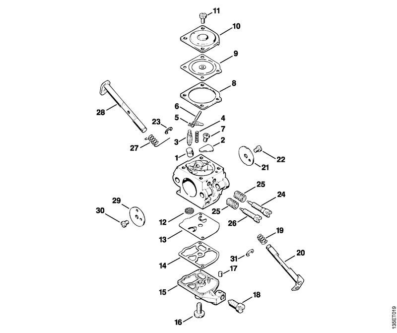 Stihl 023 Chainsaw (023) Parts Diagram, Carburetor C1Q-S11G