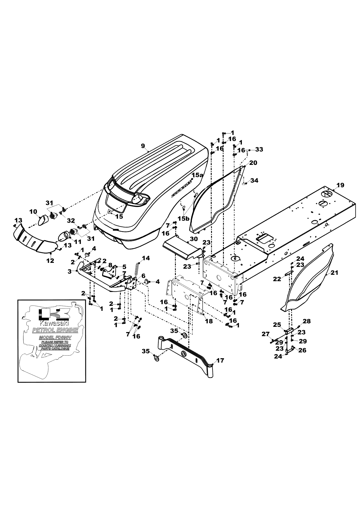Countax K Series K1850 Lawn Tractor 2006 (2006) Parts Diagram, Page 1
