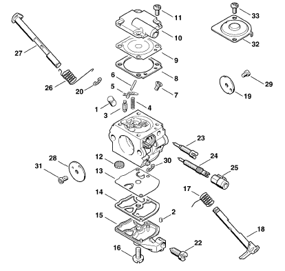 Stihl MS 200 Chainsaw (MS200) Parts Diagram, Carburetor C1Q-S61