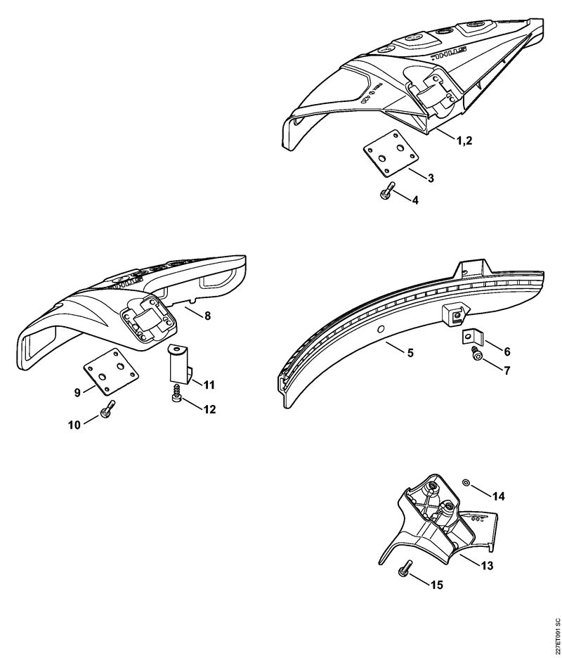 Stihl FSA 130R Cordless Brushcutter (FSA 130R) Parts Diagram, H DEFLECTOR