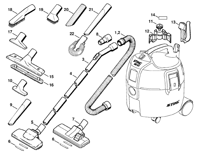 Stihl (SE61) Parts Diagrams