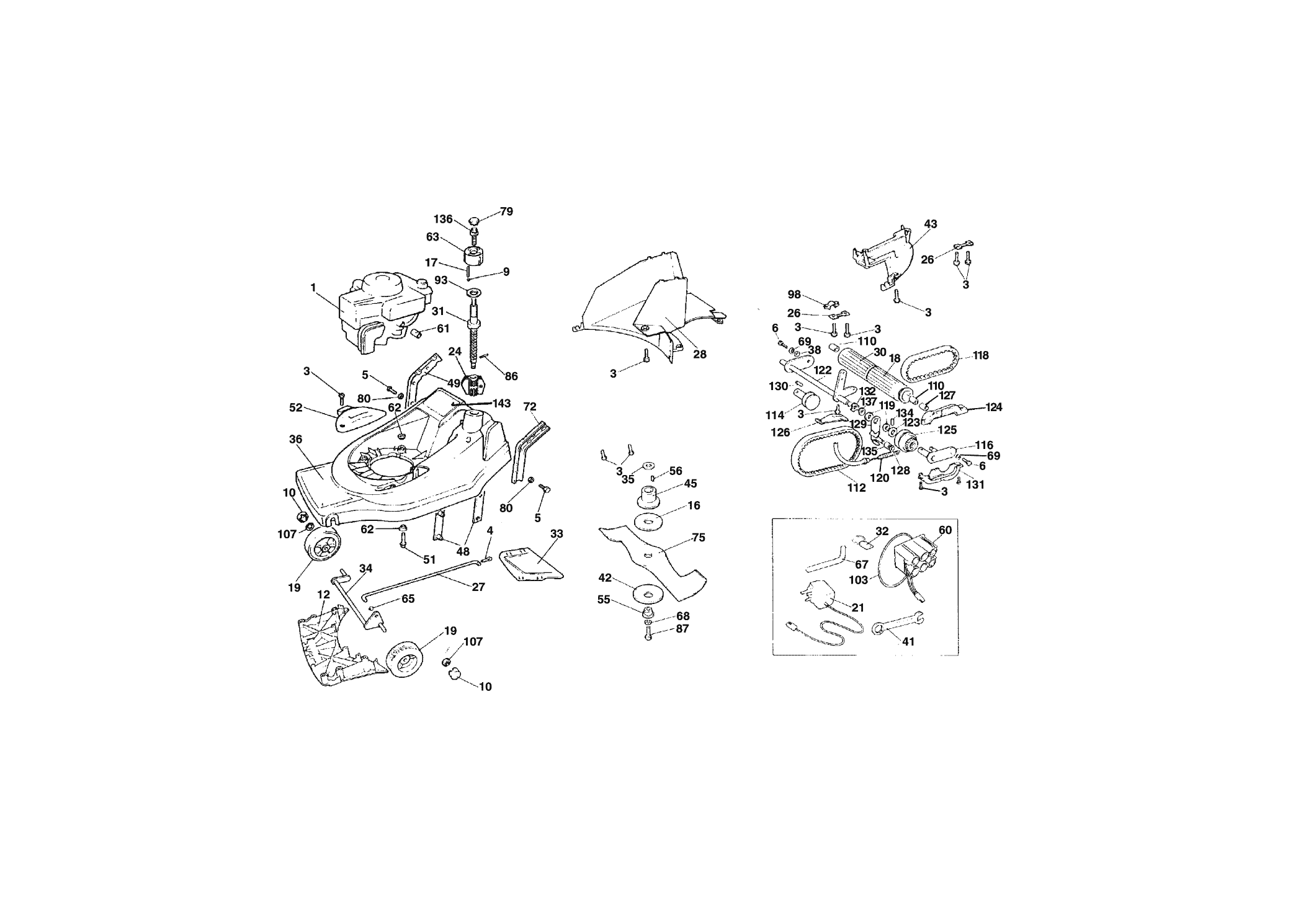 Qualcast Turbo 40SK (F016L80370) Parts Diagram, Page 1