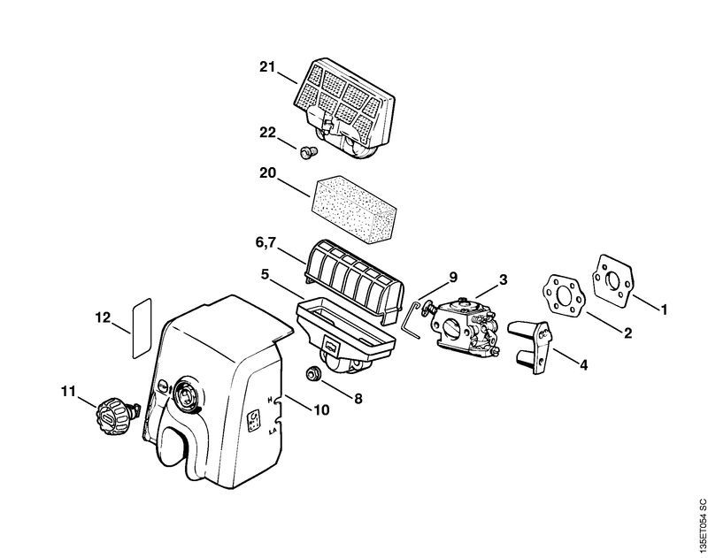 Stihl 023 Chainsaw (023) Parts Diagram, Air Filter