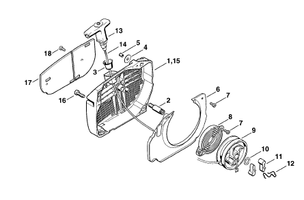 Stihl MS 660 Chainsaw (MS660 ARCTIC) Parts Diagram, Rewind starter