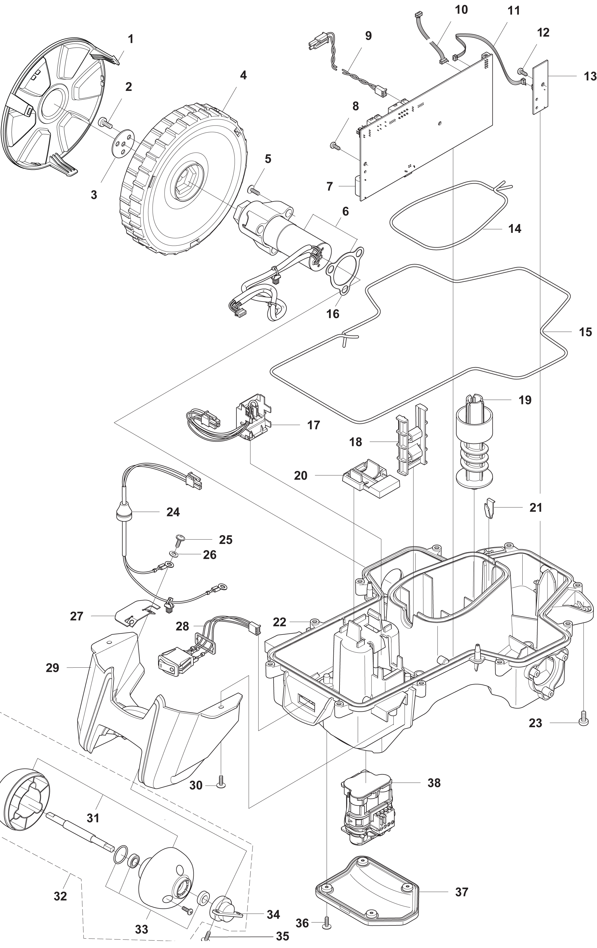 Flymo Robotic Lawnmower 1200R (5818466-01) Parts Diagram, Page 3
