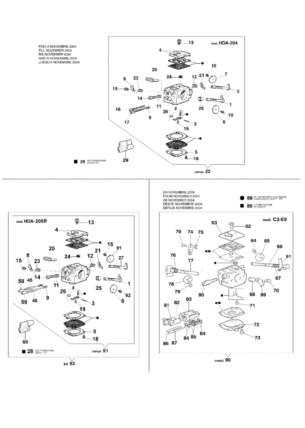 Efco 147 Petrol Chainsaw (2010) Parts Diagram, Page 6