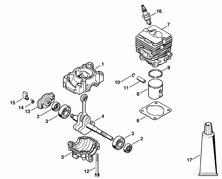 Stihl HT 56C Pole Pruner (HT56C) Parts Diagram, Crankcase