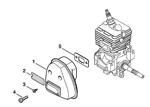 Stihl HT 56C Pole Pruner (HT56C) Parts Diagram, Muffler