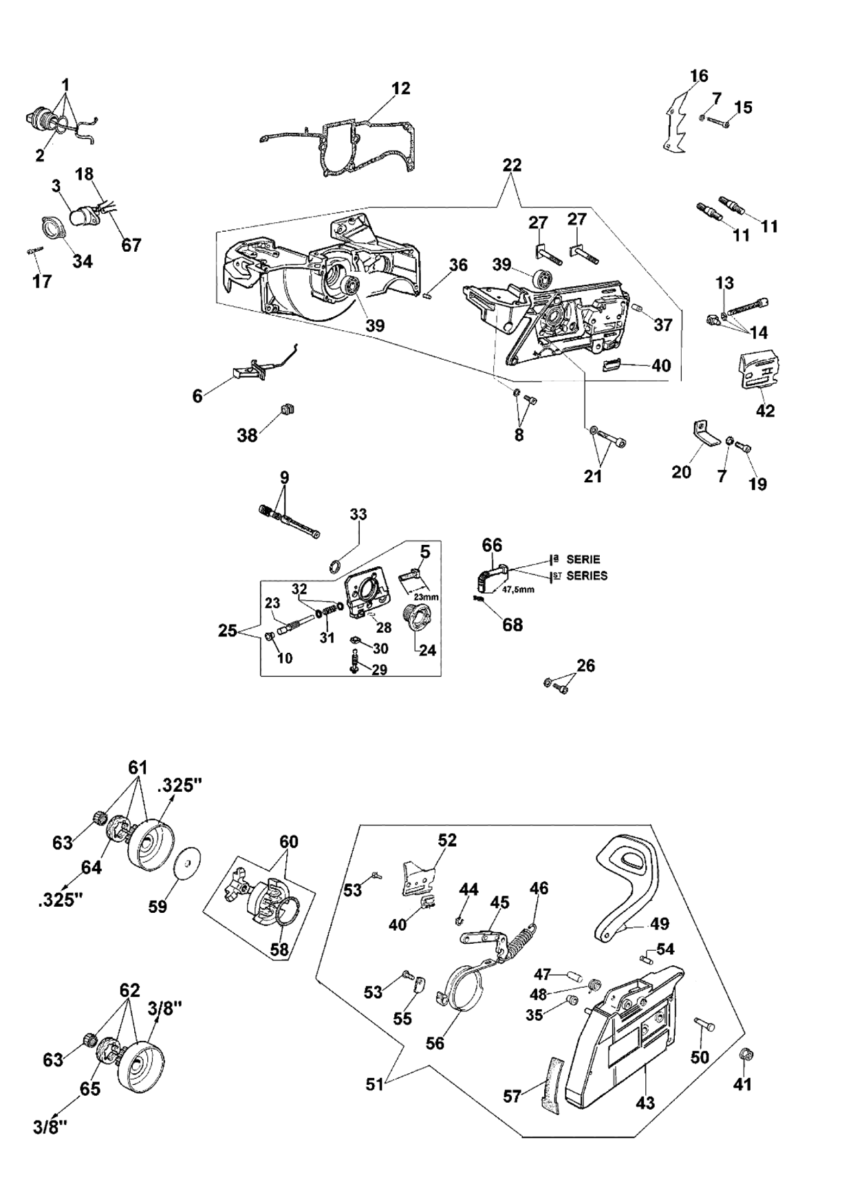 Efco 162 Petrol Chainsaw (2008) Parts Diagram, Page 2