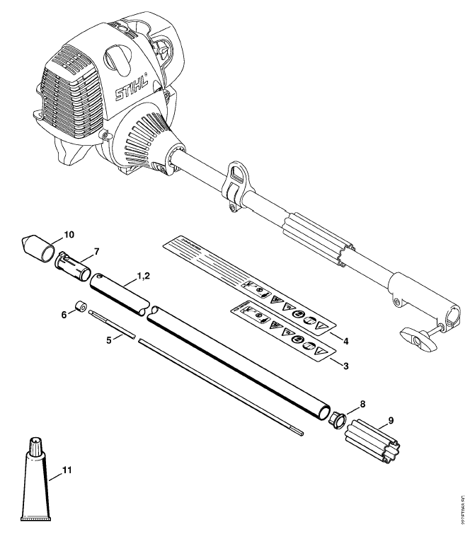 Stihl KB-KM Bristle Brush (KB-KM Bristle Brush) Parts Diagram, KB-KM ...