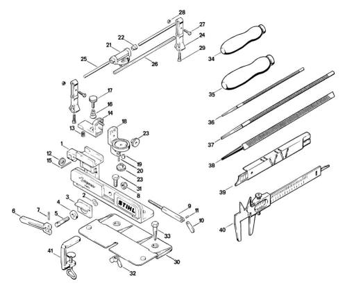 Stihl FG 2 Sharpener (FG2) Parts Diagram, A-STIHL Filing tool FG 2