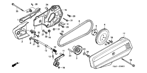Honda F720 Large Tiller (with tines) (F720-DAE1) Parts Diagram, CASE ...