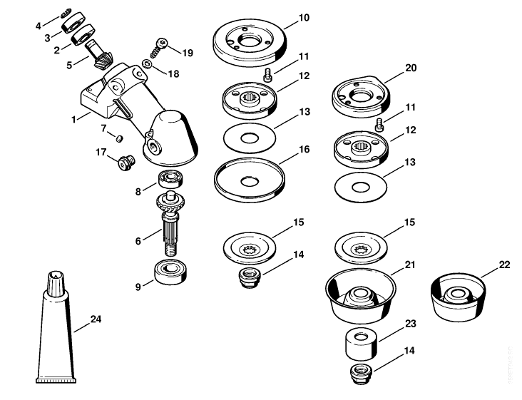 Stihl FS 480 Clearing Saw (FS480KW) Parts Diagram, Gear head