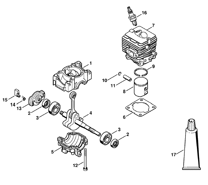 Stihl FC 56 Edger (FC 56) Parts Diagram, Crankcase