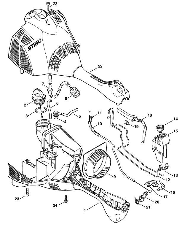 Stihl FS 50 Brushcutter (FS50C-ELZ) Parts Diagram, Engine housing