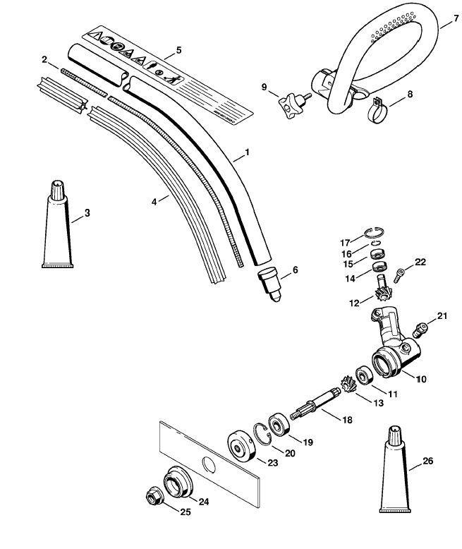 Stihl FC 56 Edger (FC 56) Parts Diagram, Drive tube assembly