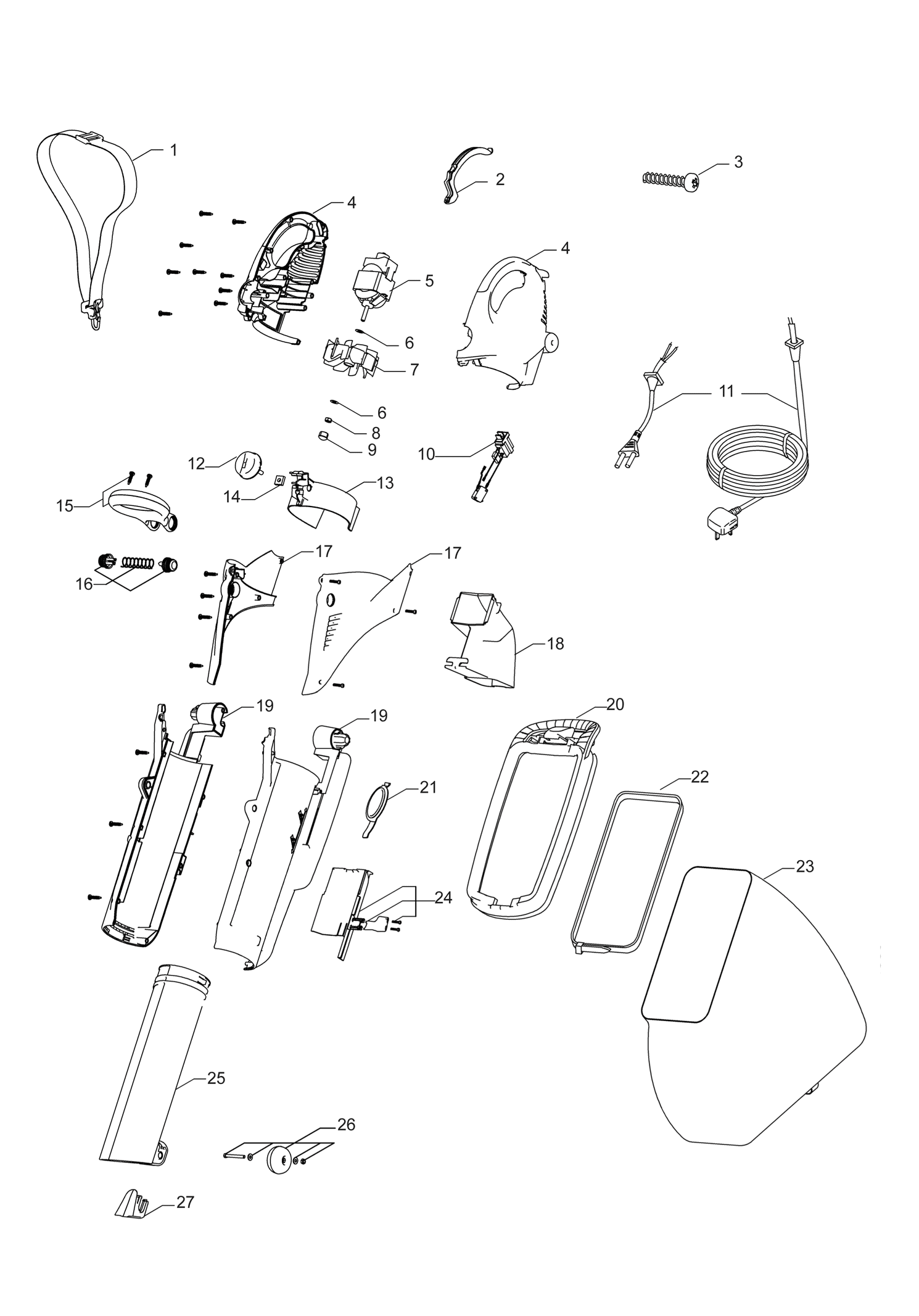 Flymo Scirocco 3000 (9669528-01 (2008)) Parts Diagram, Page 1