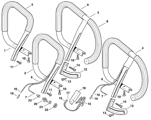 Stihl MS 460 Chainsaw (MS460 C) Parts Diagram, Handlebar - Heating element