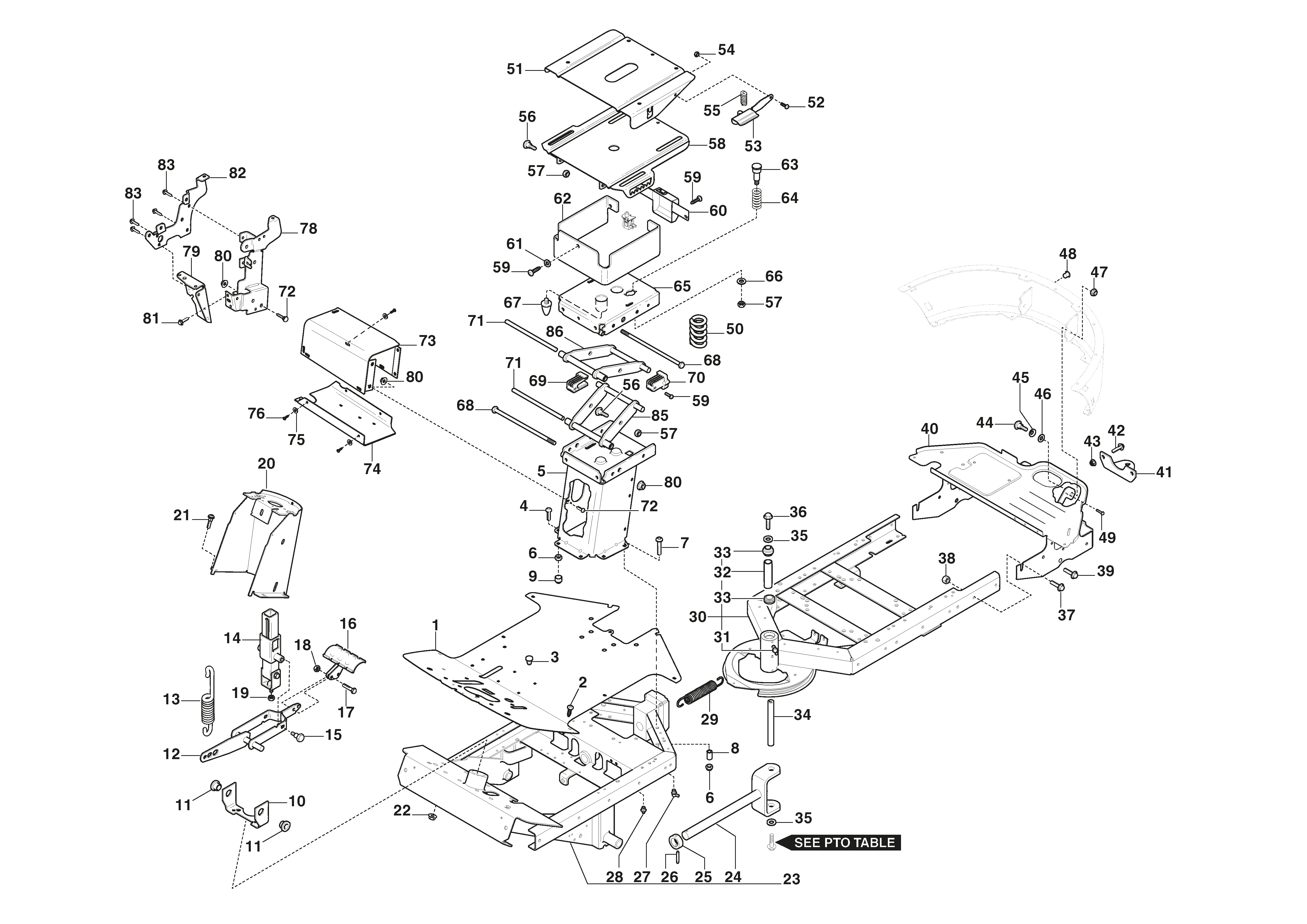 Stiga Park 700 W (2F6220845/ST1 (2025)) Parts Diagram, Chassis