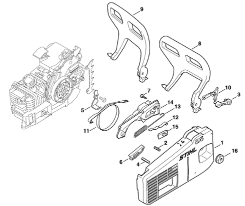 Stihl MS 200 Chainsaw (MS200) Parts Diagram, Chain sprocket cover