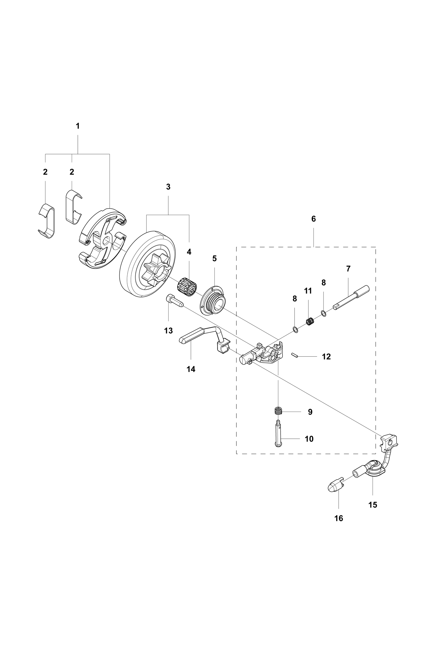 Husqvarna 455 Rancher Chainsaw (2012) Parts Diagram, Clutch & Oil Pump