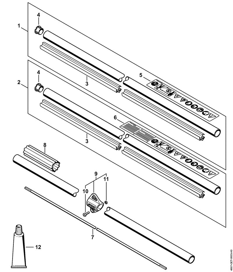 Stihl FSA 130R Cordless Brushcutter (FSA 130R) Parts Diagram, E DRIVE TUBE