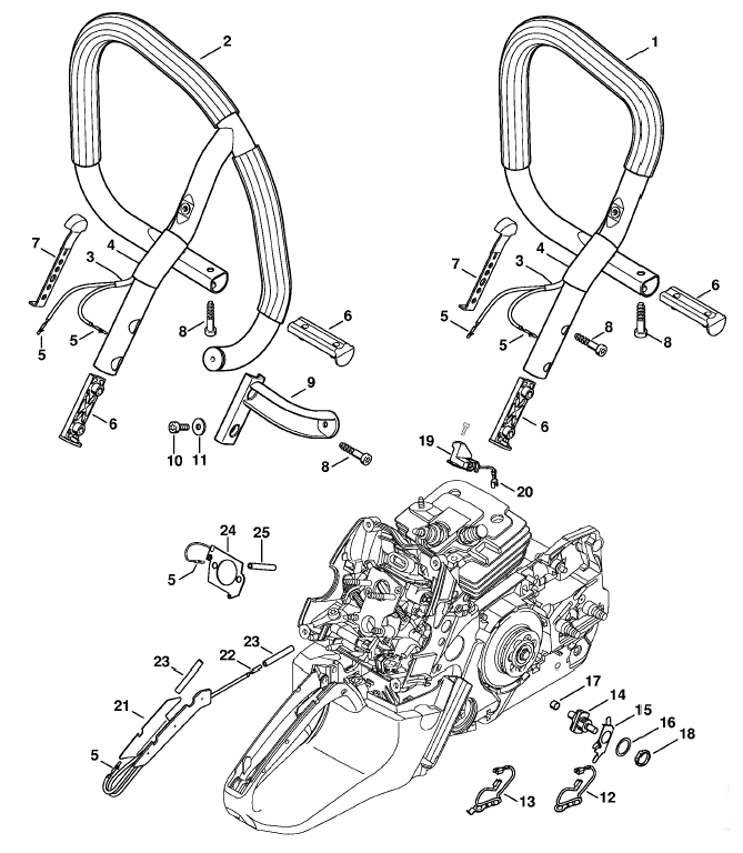 Stihl MS 441 Chainsaw (MS441 W) Parts Diagram, Heating