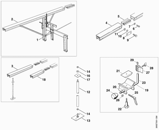 Stihl Logosol Saw Mill (Logosol) Parts Diagram, A-Rail extension