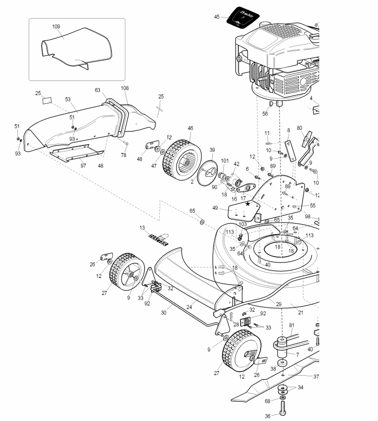 Hayter Double Three (533S) Parts Diagram, Front Assembly