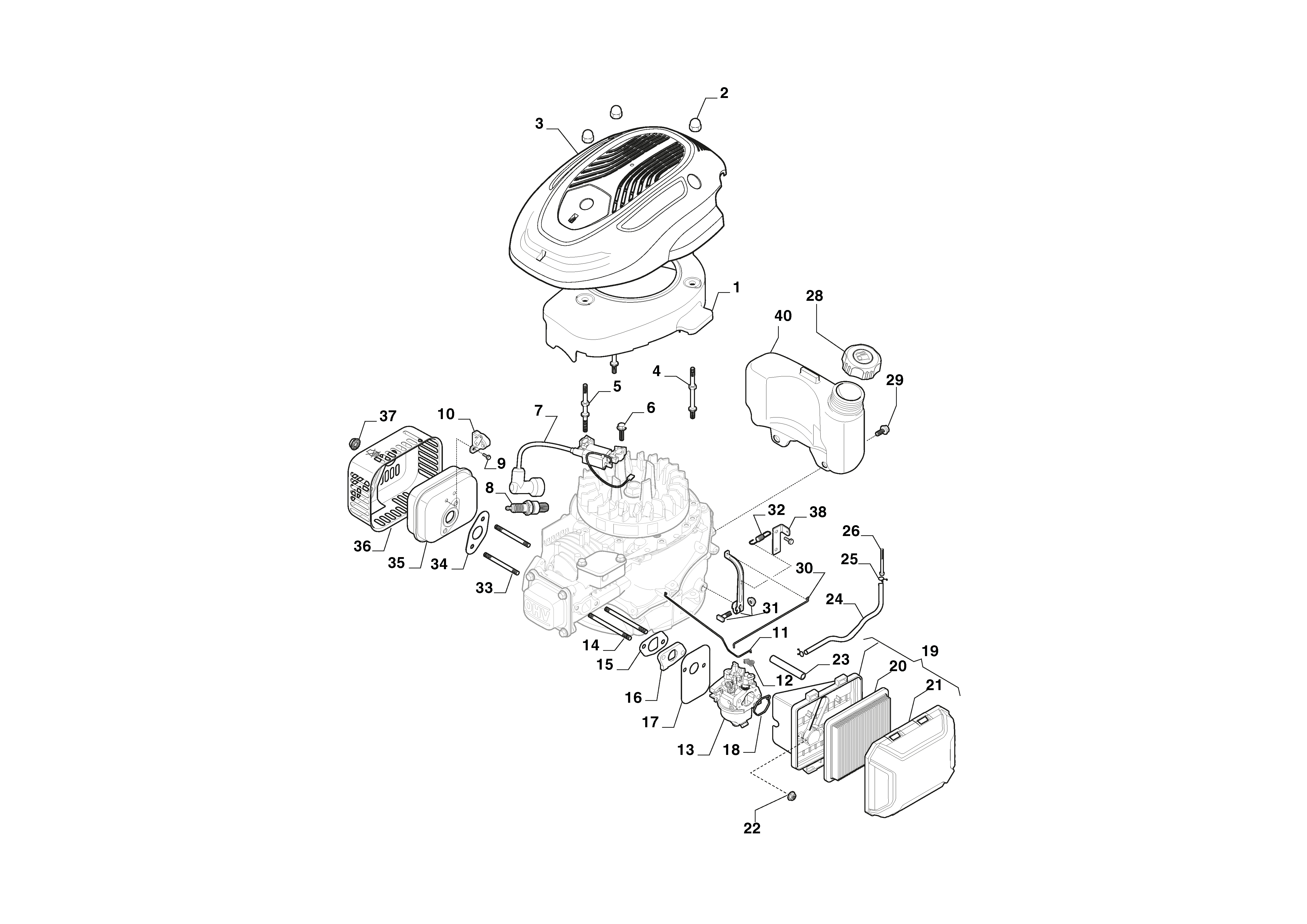 Stiga Combi 753 SE (2L0536548-ST2 (2025)) Parts Diagram, Carburettor, Tank