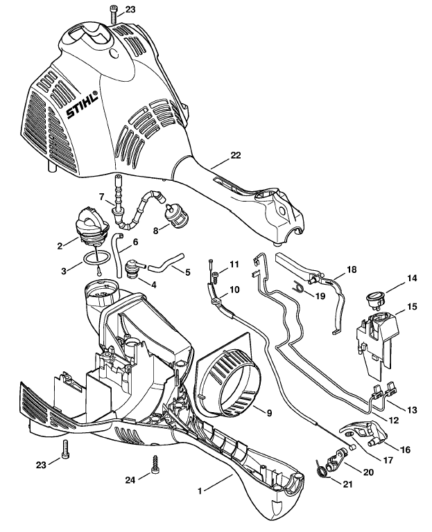 Stihl FC 56 Edger (FC 56) Parts Diagram, Engine housing