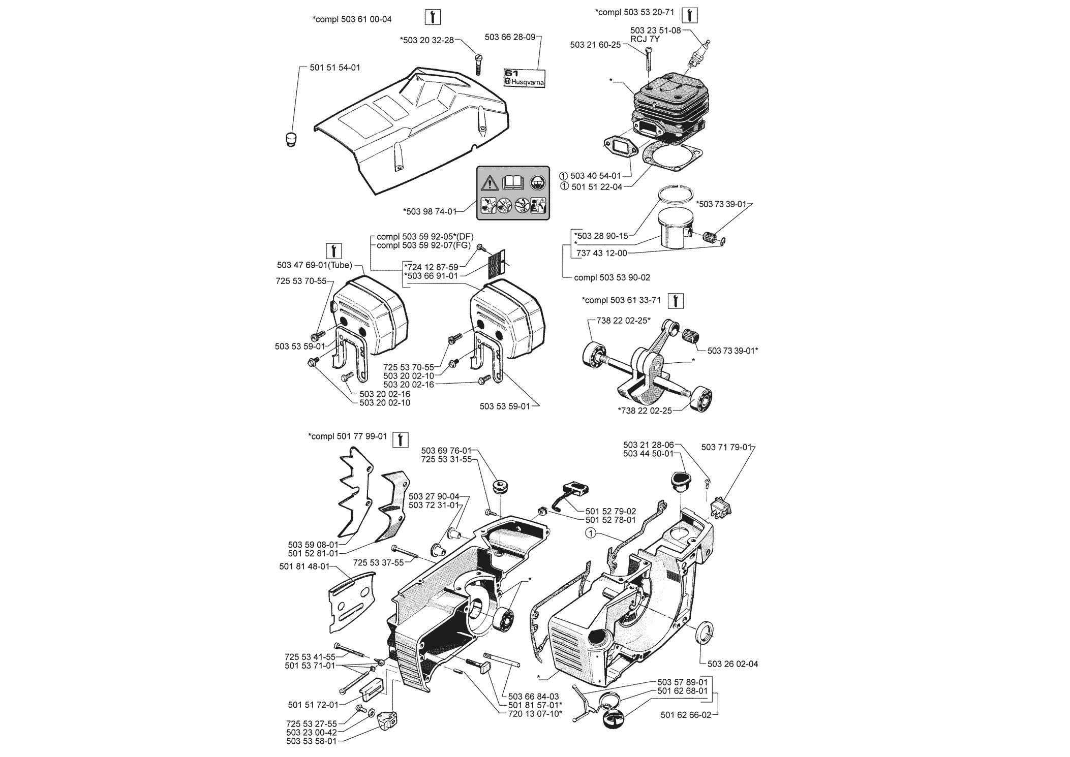 Husqvarna 61 Chainsaw Parts and Spares