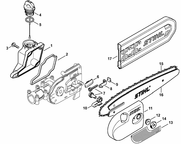 Stihl HT 56C Pole Pruner (HT56C) Parts Diagram, Oil tank